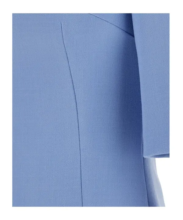 Dolce & Gabbana Fitted Waist Short-sleeved Midi Dress - Blue