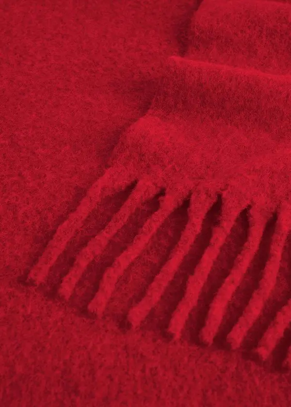TOTEME Fuzzy Fringed Scarf - Red