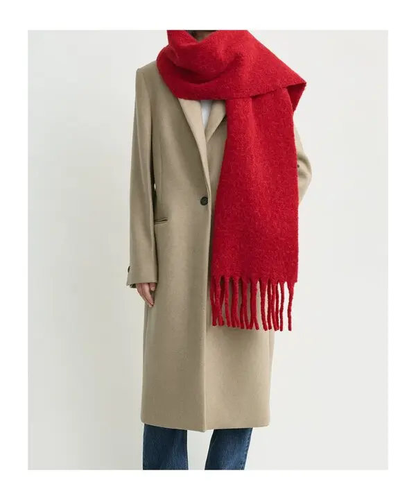 TOTEME Fuzzy Fringed Scarf - Red