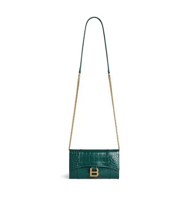 Balenciaga Hourglass On Chain Wallet - Deep Emerald