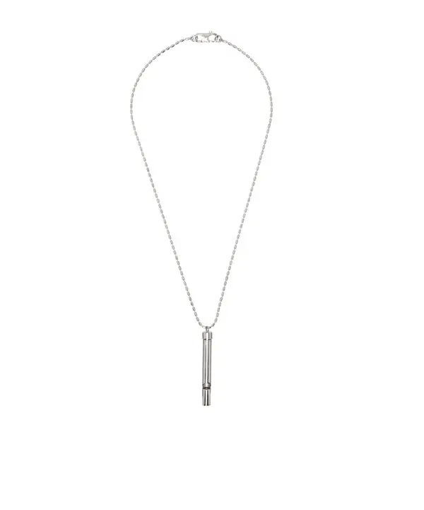 MAISON MARGIELA Logo Engraved Pendant Necklace - Gray