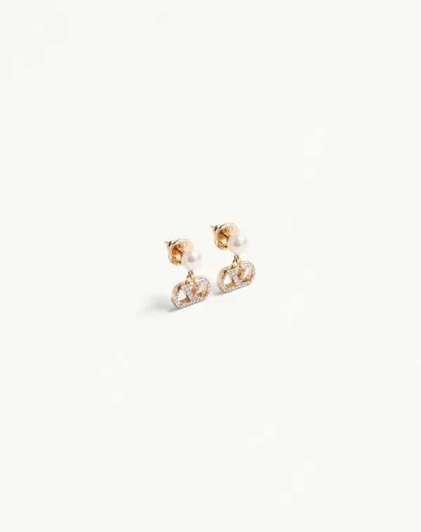 Valentino Garavani Vlogo Embellished Drop Earrings