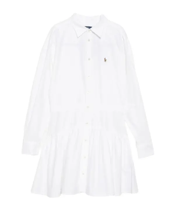 Ralph Lauren Buttoned Shirt Dress With Gathered Hem