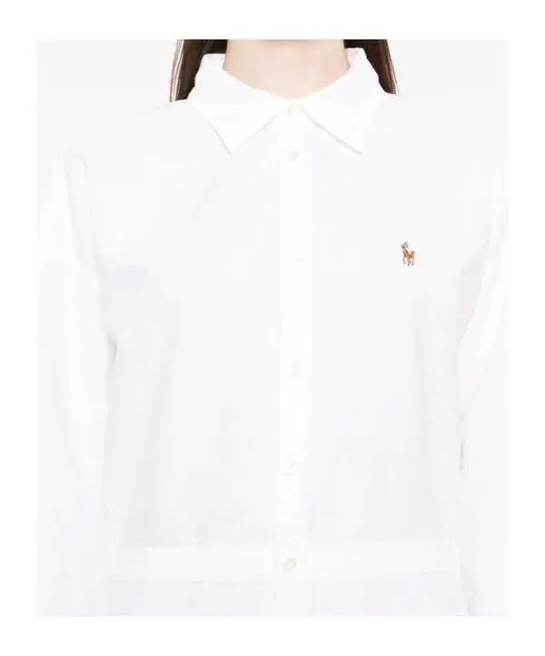 Ralph Lauren Buttoned Shirt Dress With Gathered Hem