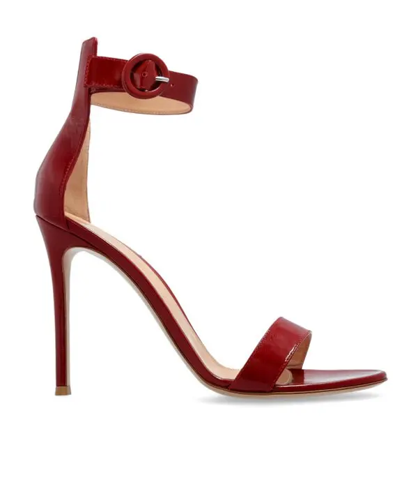 GIANVITO ROSSI Patent Leather Ankle Strap Sandals