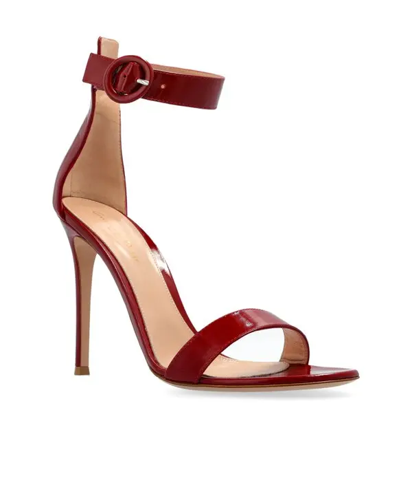 GIANVITO ROSSI Patent Leather Ankle Strap Sandals