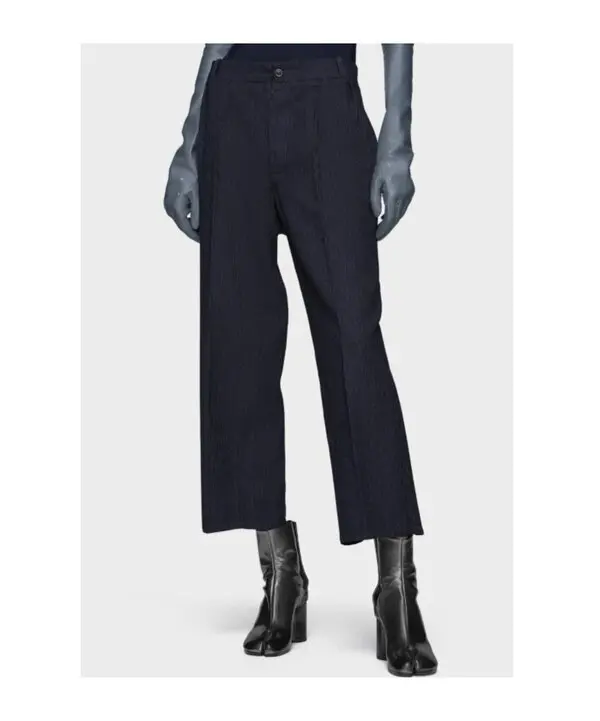 MAISON MARGIELA Pinstripe Wool Trousers - Blue