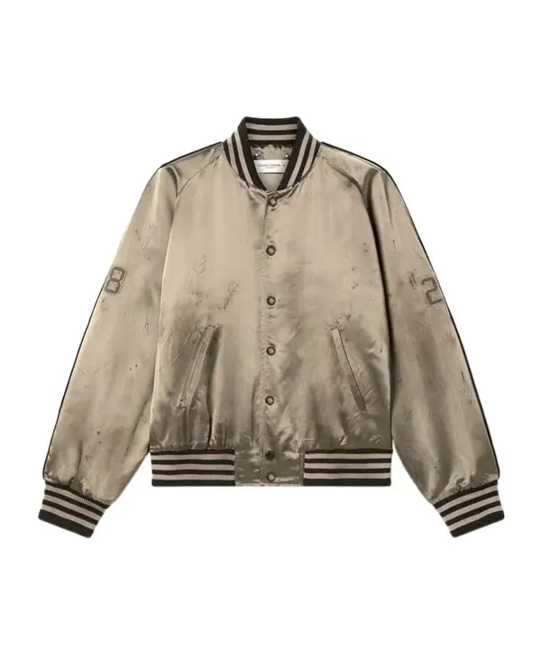 GOLDEN GOOSE Satin Bomber Jacket - Green