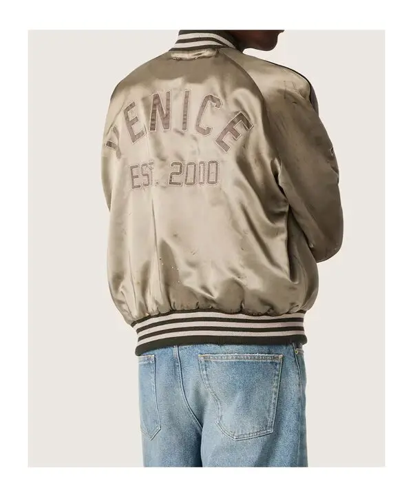 GOLDEN GOOSE Satin Bomber Jacket - Green