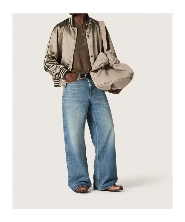 GOLDEN GOOSE Satin Bomber Jacket - Green