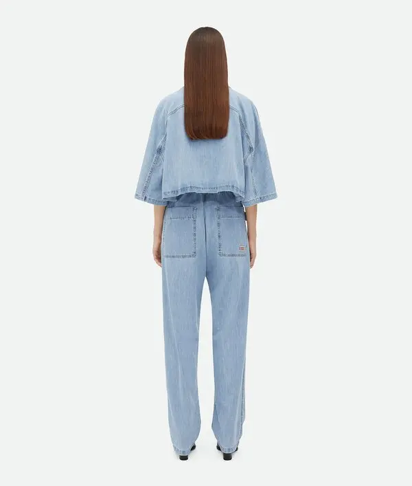 Bottega Veneta Light Bleached Denim Cropped Shirt