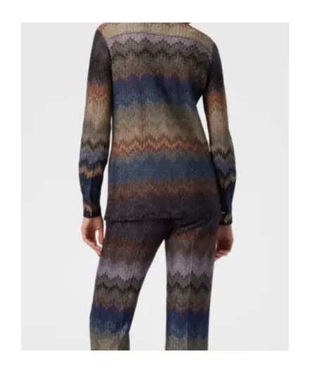 Missoni Zig-zag Pattern Long Sleeve Shirt - Blue