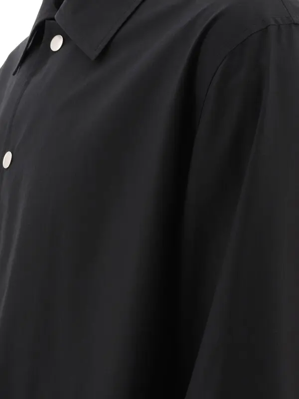 JIL SANDER Logo Print Button-up Shirt Jacket - Black