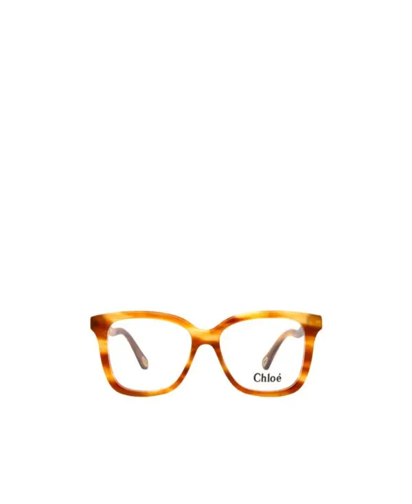 Chloé Square Frame Eyeglasses With Logo Detail - Orange