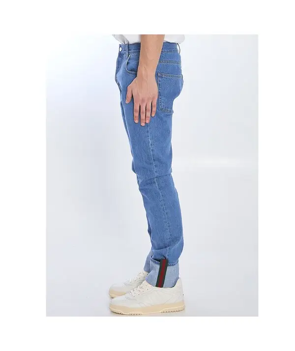 Gucci Tapered Fit Denim Trousers - Blue