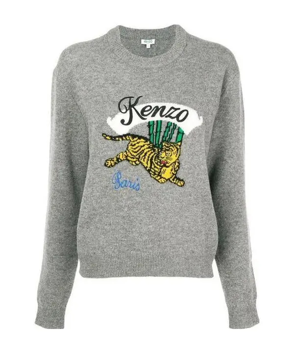 Kenzo Tiger Inlaid Knit Sweater