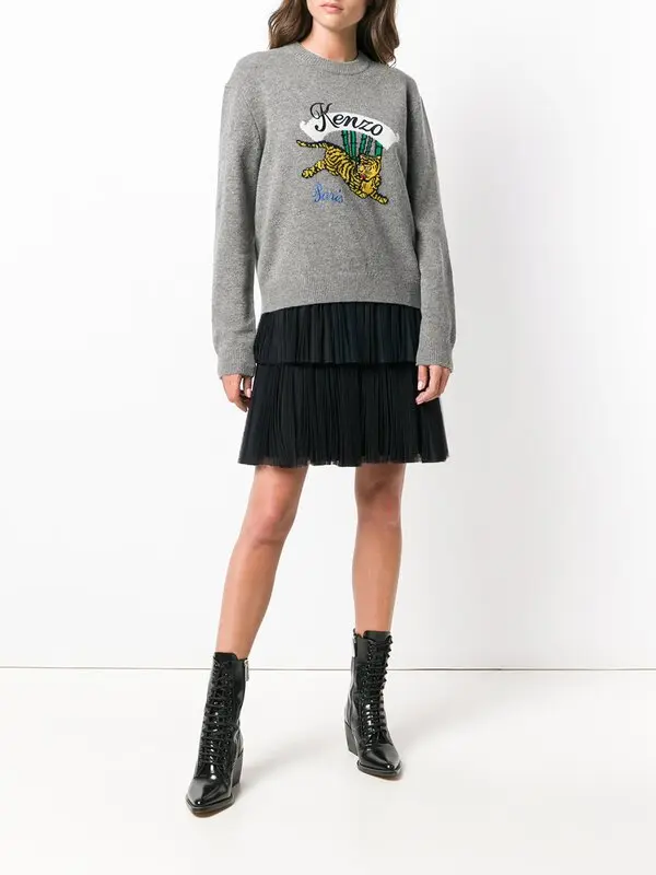 Kenzo Tiger Inlaid Knit Sweater