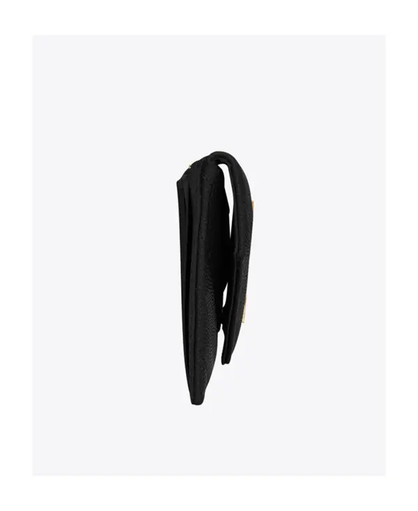 Saint Laurent Cassandre Matelassé Fragments Flap Card Case - Black
