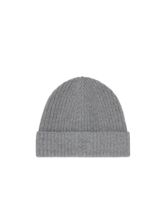 Celine Triomphe Beanie In Scottish Cashmere - Medium Gray