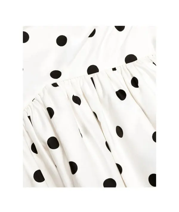 SELF-PORTRAIT Polka Dot Off-shoulder Sweetheart Midi Dress