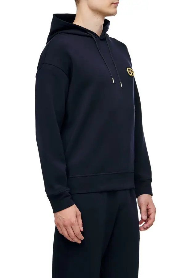 Emporio Armani Logo Long Sleeve Hoodie - Black