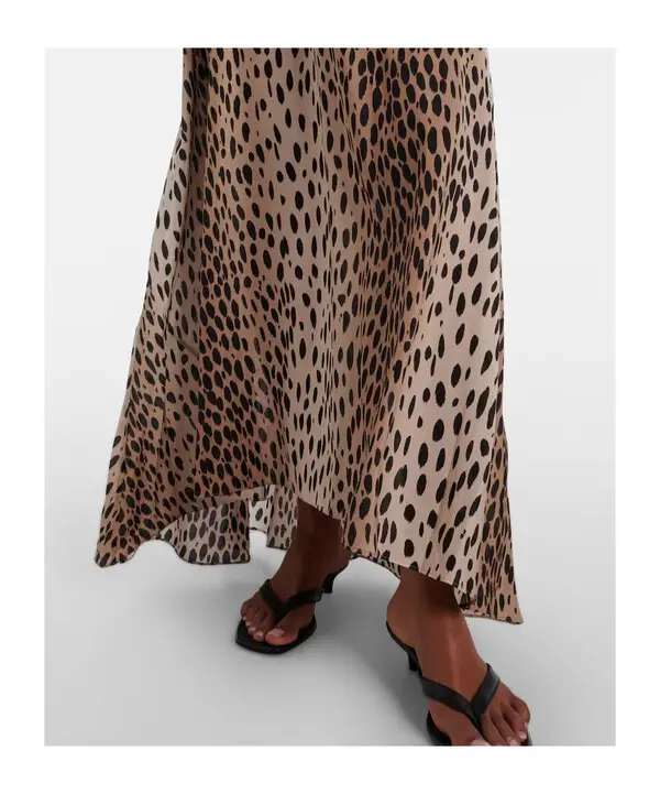 Rixo Emory Leopard Print Silk Maxi Dress - Multicolor