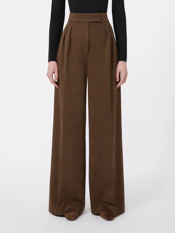 Max Mara Plaid Patterned Trousers