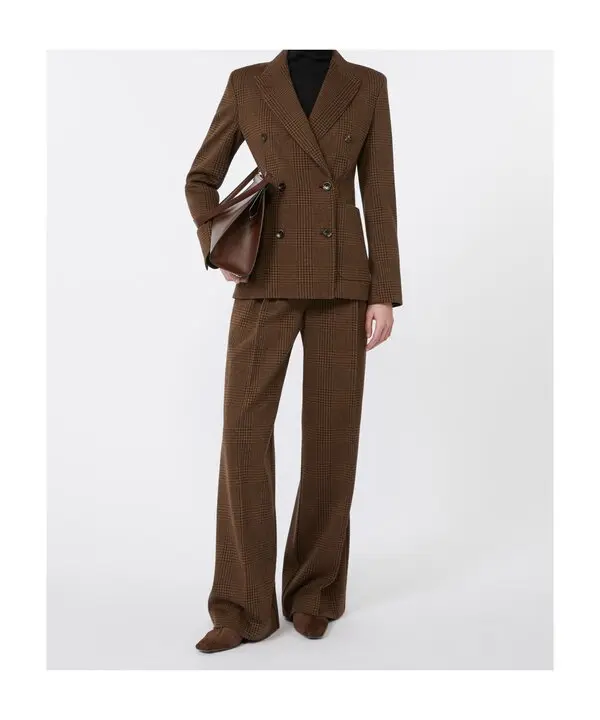 Max Mara Plaid Patterned Trousers