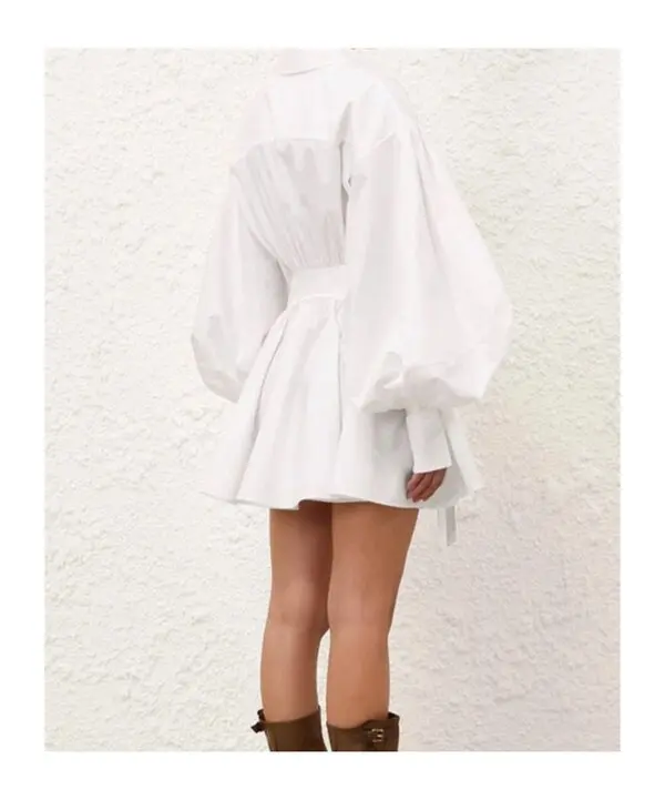 Zimmermann Tie-waist Button Mini Dress - Ivory