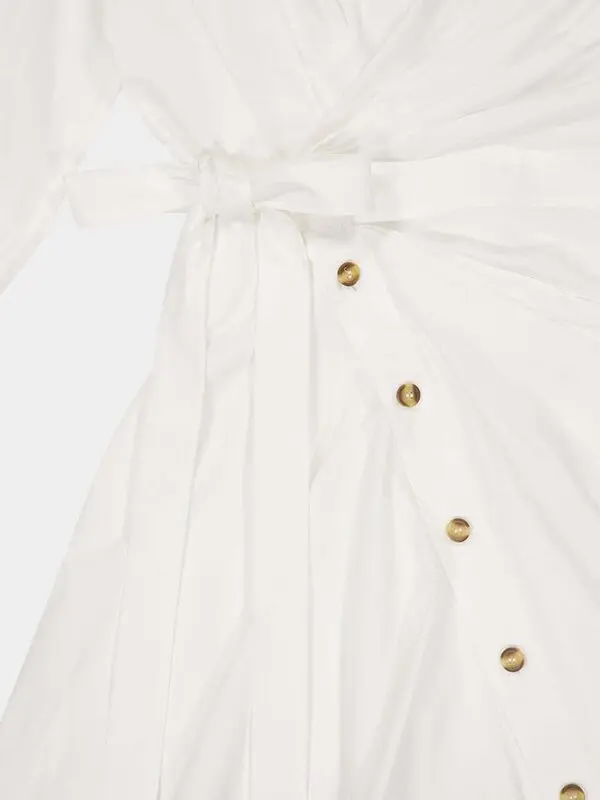 Zimmermann Tie-waist Button Mini Dress - Ivory