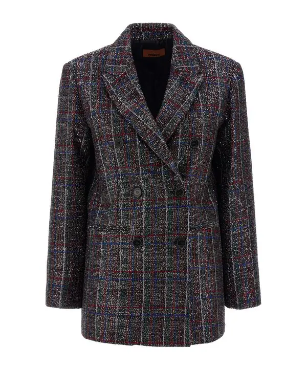 Missoni Sequin-embellished Tartan Double-breasted Blazer