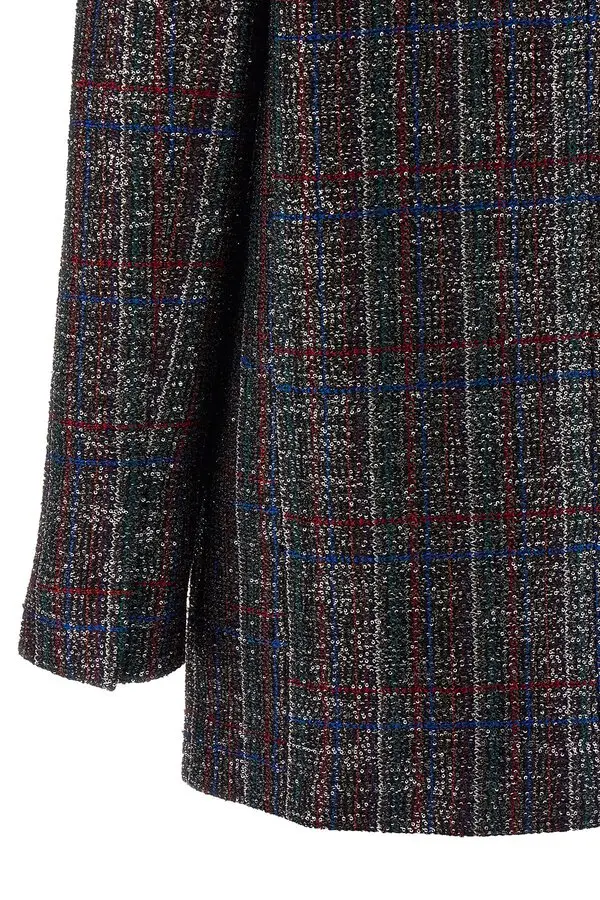 Missoni Sequin-embellished Tartan Double-breasted Blazer