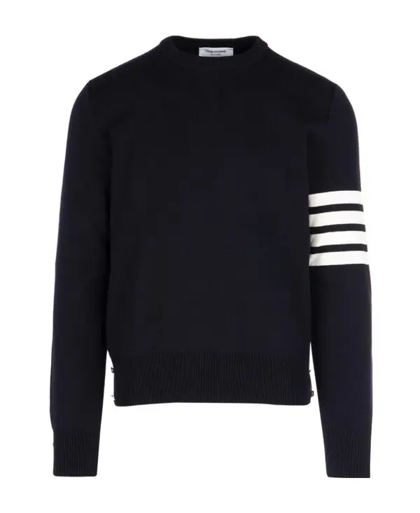 Thom Browne 4-bar Stripe Crewneck Sweater - Navy Blue
