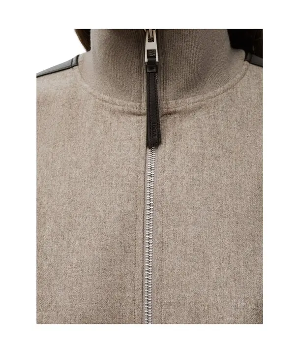 Loewe Tracksuit Jacket In Wool And Cashmere With Leather Accents