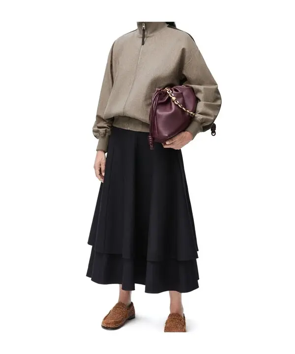 Loewe Tracksuit Jacket In Wool And Cashmere With Leather Accents
