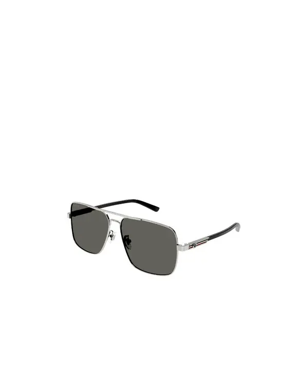 Gucci Aviator Frame Sunglasses With Logo Detail - Black