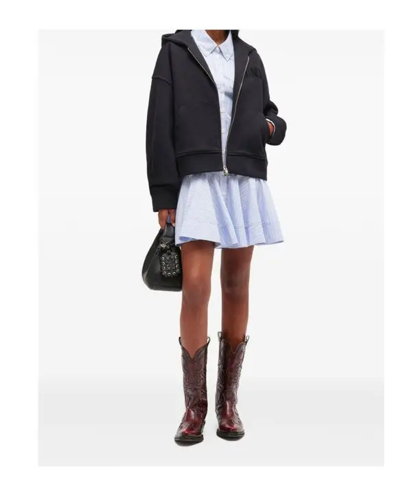 GANNI Zipped Long Sleeved Hoodie