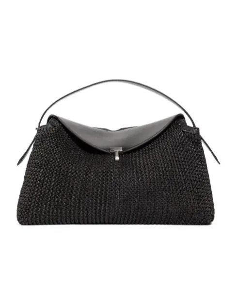 TOTEME T-lock Woven Tote Bag - Black
