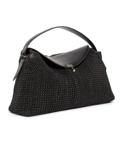 TOTEME T-lock Woven Tote Bag - Black