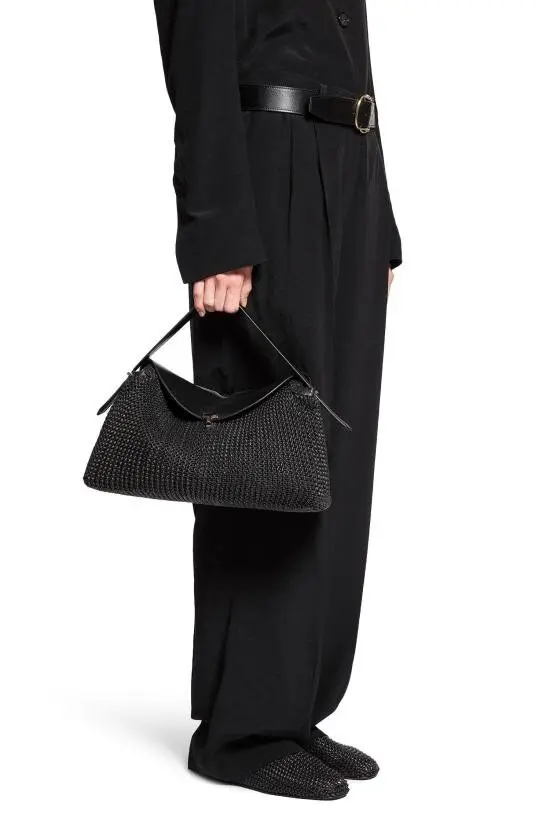 TOTEME T-lock Woven Tote Bag - Black