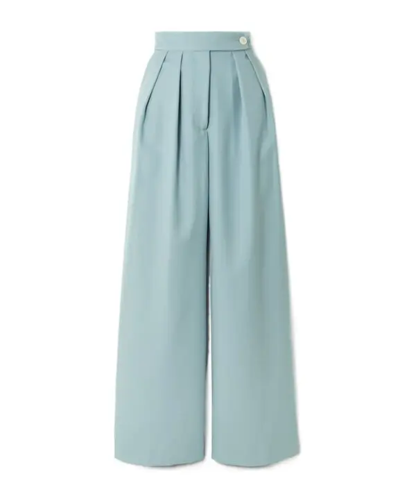 Dries Van Noten Pleated Wool Trousers - Blue