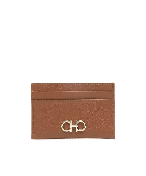 FERRAGAMO Gancini Card Holder - Brown