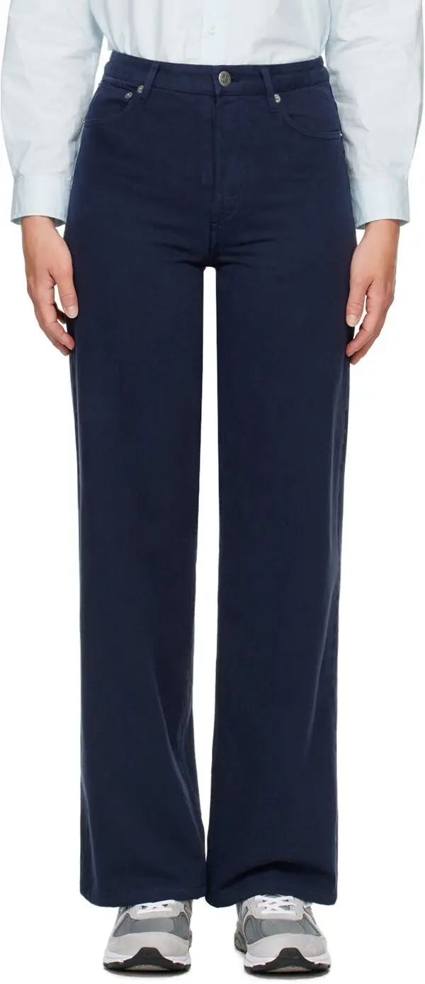 A.p.c. Elisabeth Button Detailed Wide Leg Jeans - Black