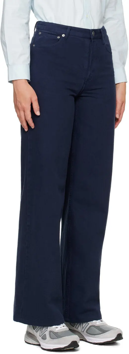 A.p.c. Elisabeth Button Detailed Wide Leg Jeans - Black