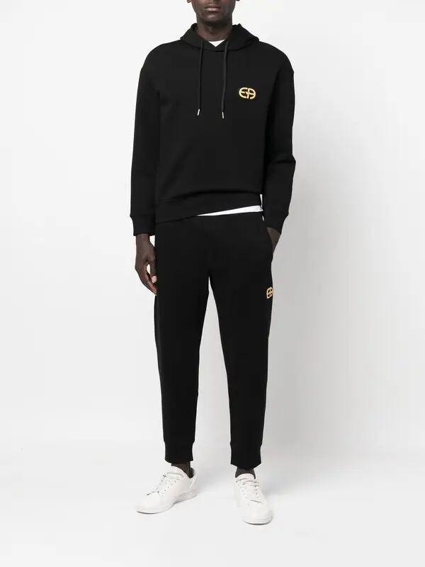 Emporio Armani Long Sleeve Hoodie With Logo Patch