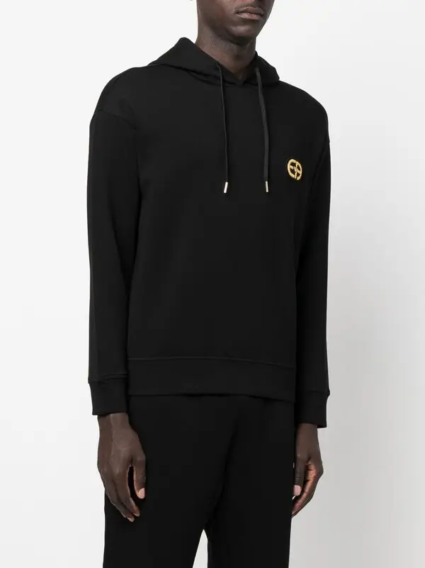 Emporio Armani Long Sleeve Hoodie With Logo Patch
