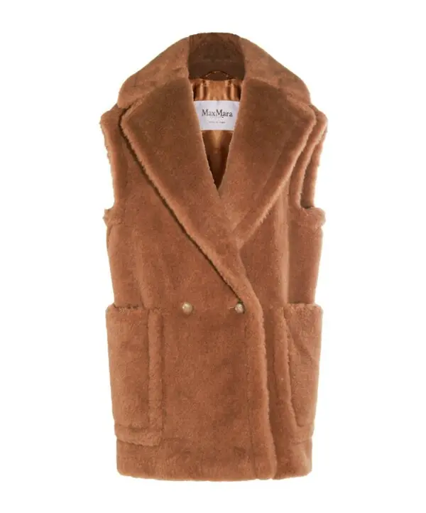 Max Mara Double-breasted Sleeveless Coat - Brown
