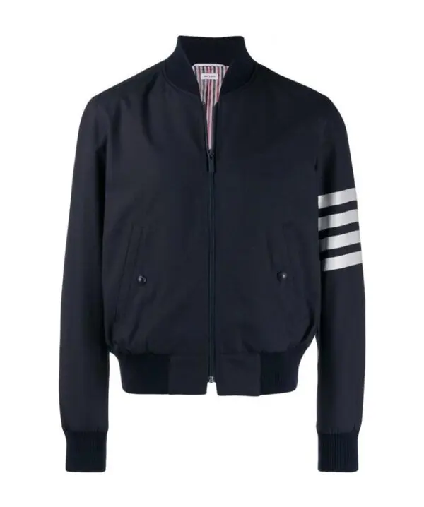 Thom Browne 4-bar Bomber Jacket - Blue