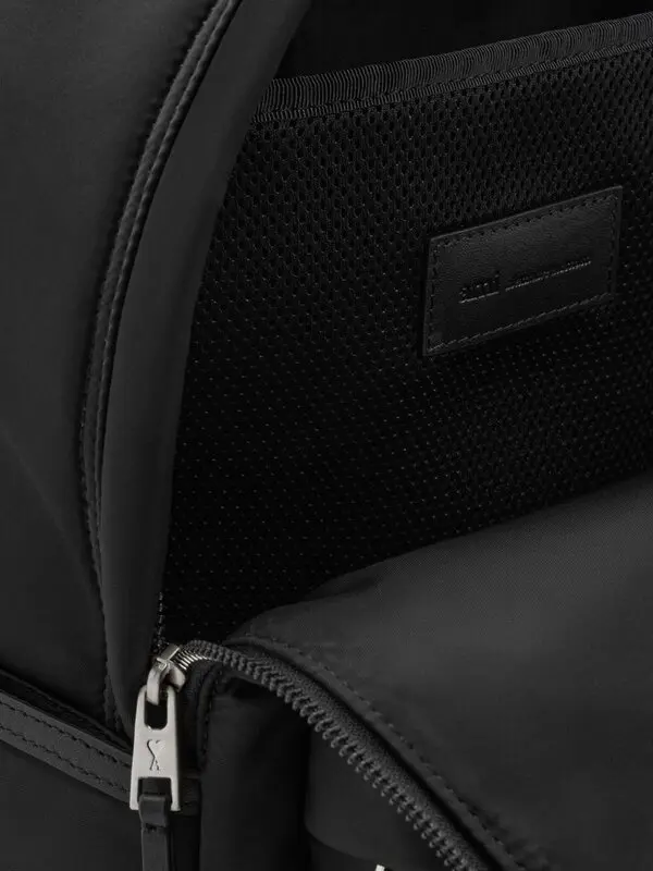 AMI Paris Logo-detail Zip Backpack - Black