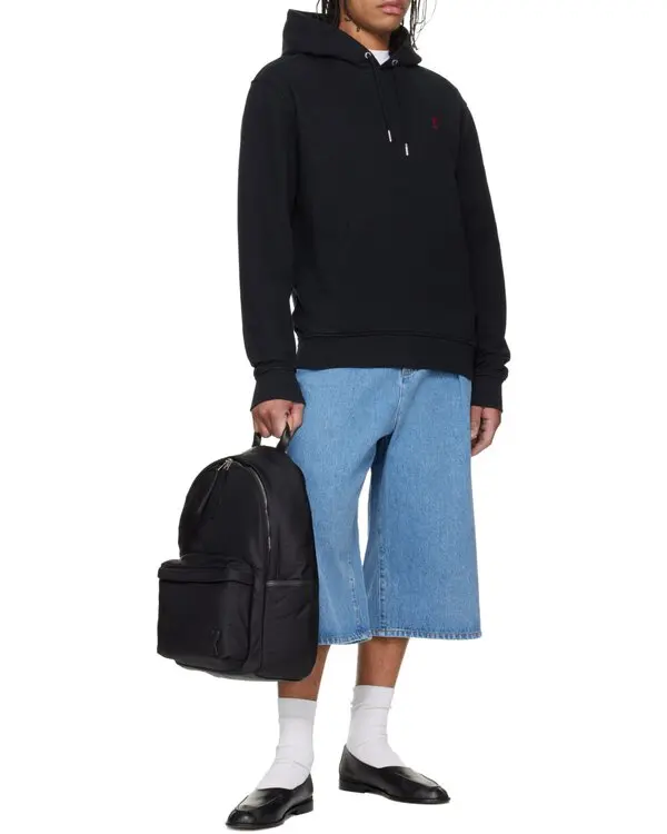 AMI Paris Logo-detail Zip Backpack - Black